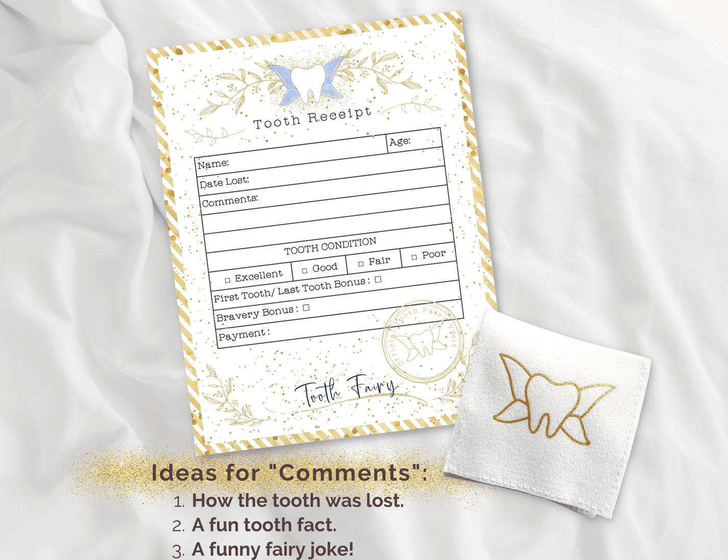 Tooth Fairy Receipt Card Set – 20MomentsofTooth